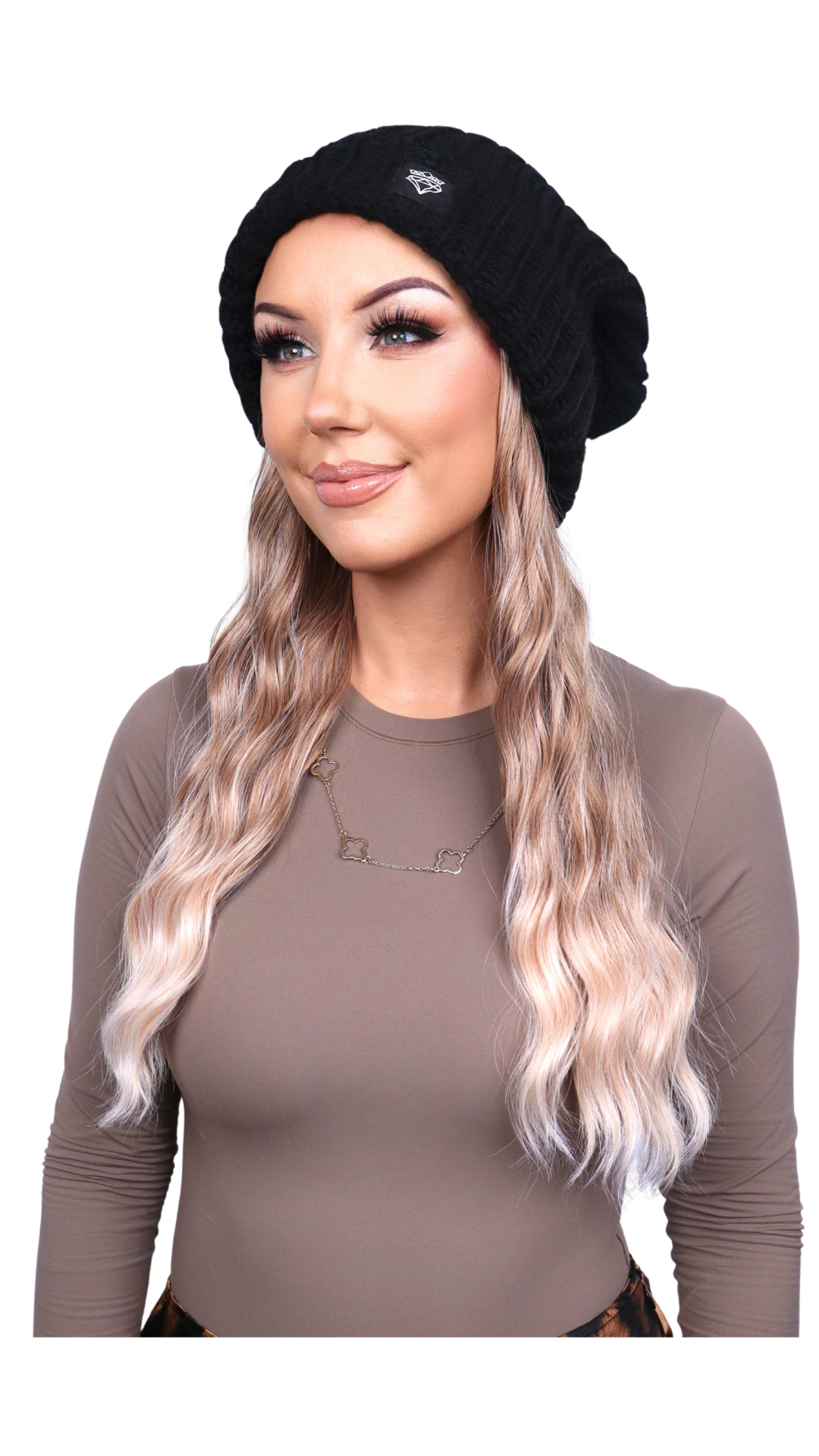 Black Beanie (Apricot Wavy) *Single Ladies-Final Sale